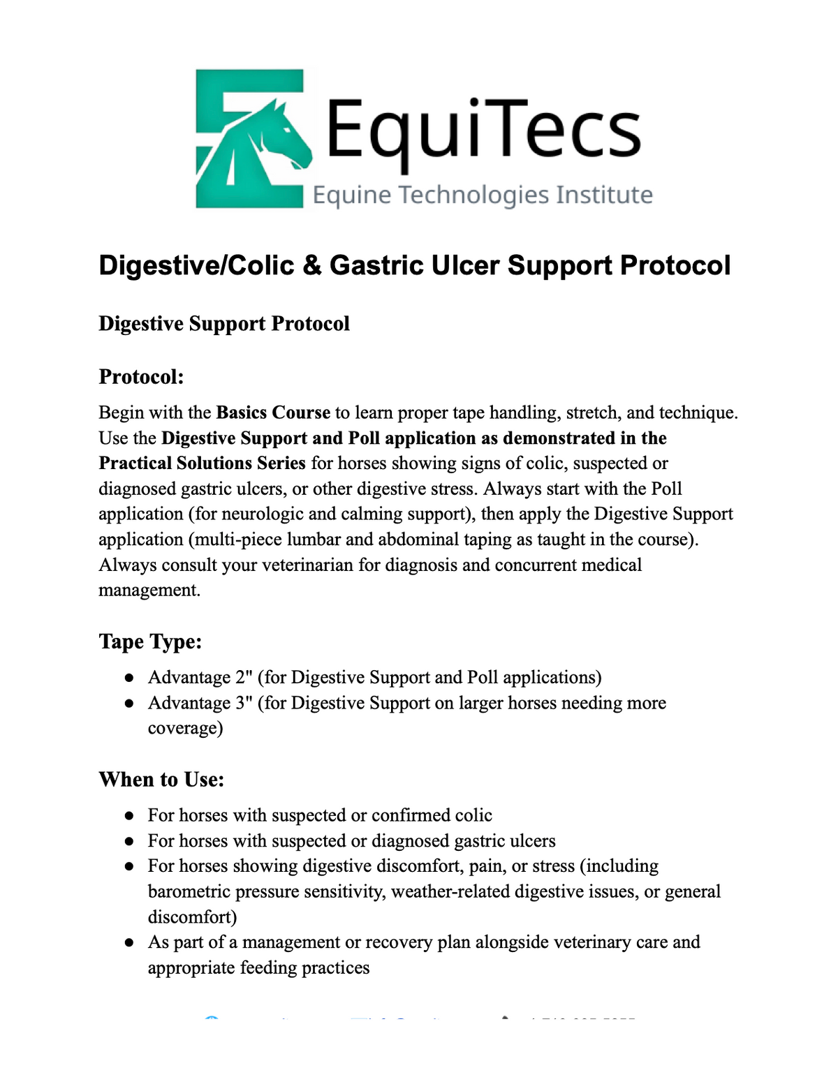 Digestive/Colic & Gastric Ulcer Support Protocol — EquiTecs